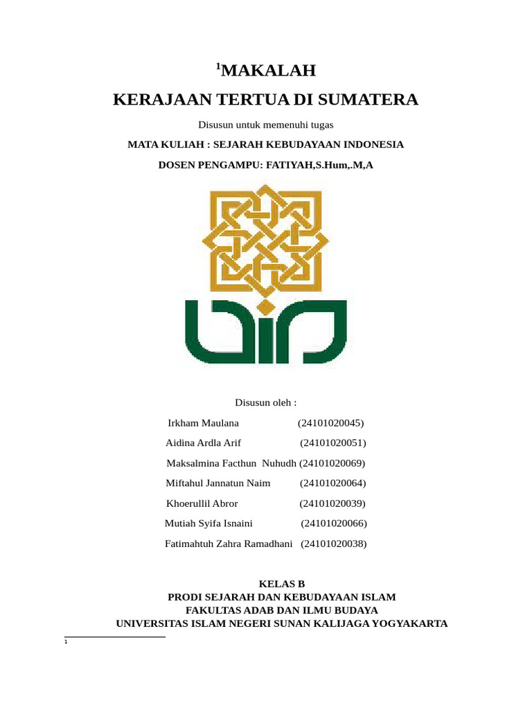 Sejarah Kerajaan Tertua Sumatera | PDF