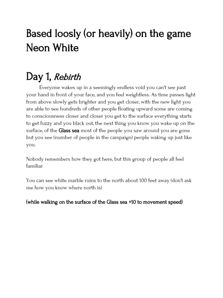 10 Days neon white campaign dnd dm notes | PDF | Religious Belief And ...