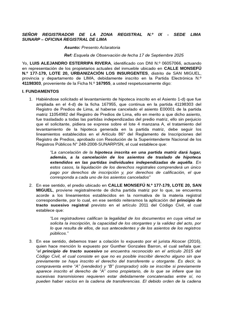 Solicitud de Traslado de Cancelación de Hipoteca[1] | PDF | Justicia ...