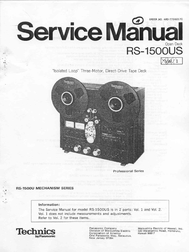Technics RS-1500 SM | PDF
