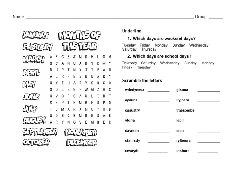 Weekend and School Days Activity | PDF