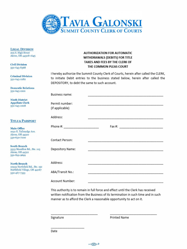 Auto Withdrawal Form Fill Able | PDF