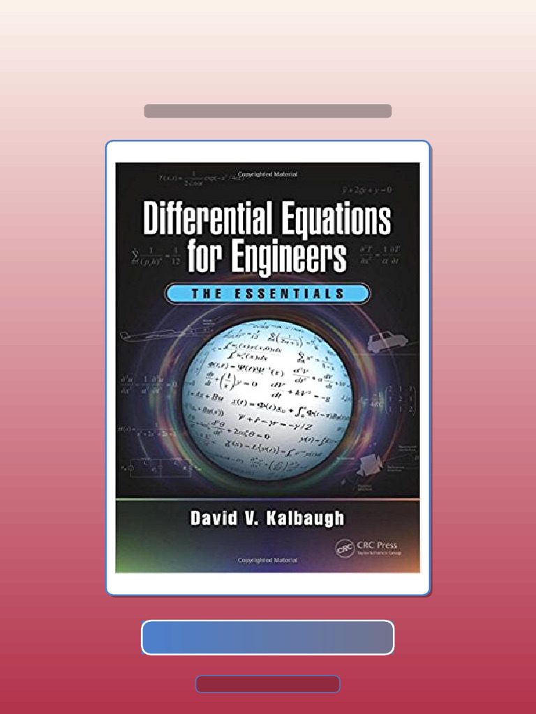 Differential Equations for Engineers the Essentials 1st Kalbaugh Test ...