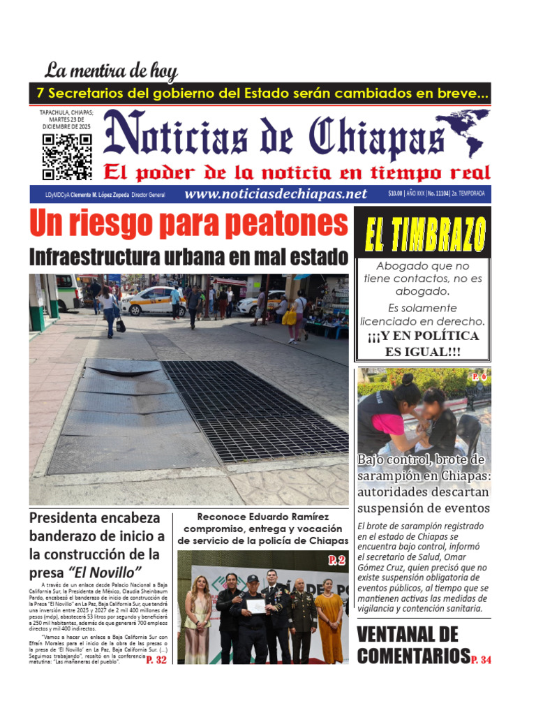 Inicio de construcción de la Presa "El Novillo" | PDF | Chiapas | México