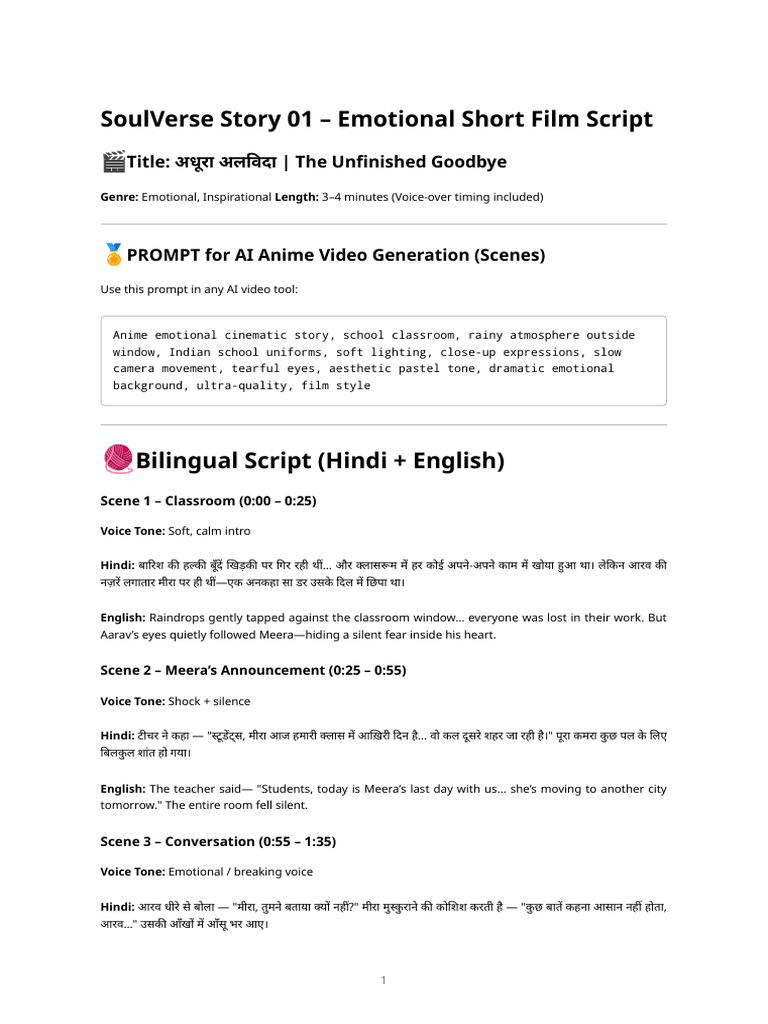 Soul Verse Story01 Bilingual Timing | PDF