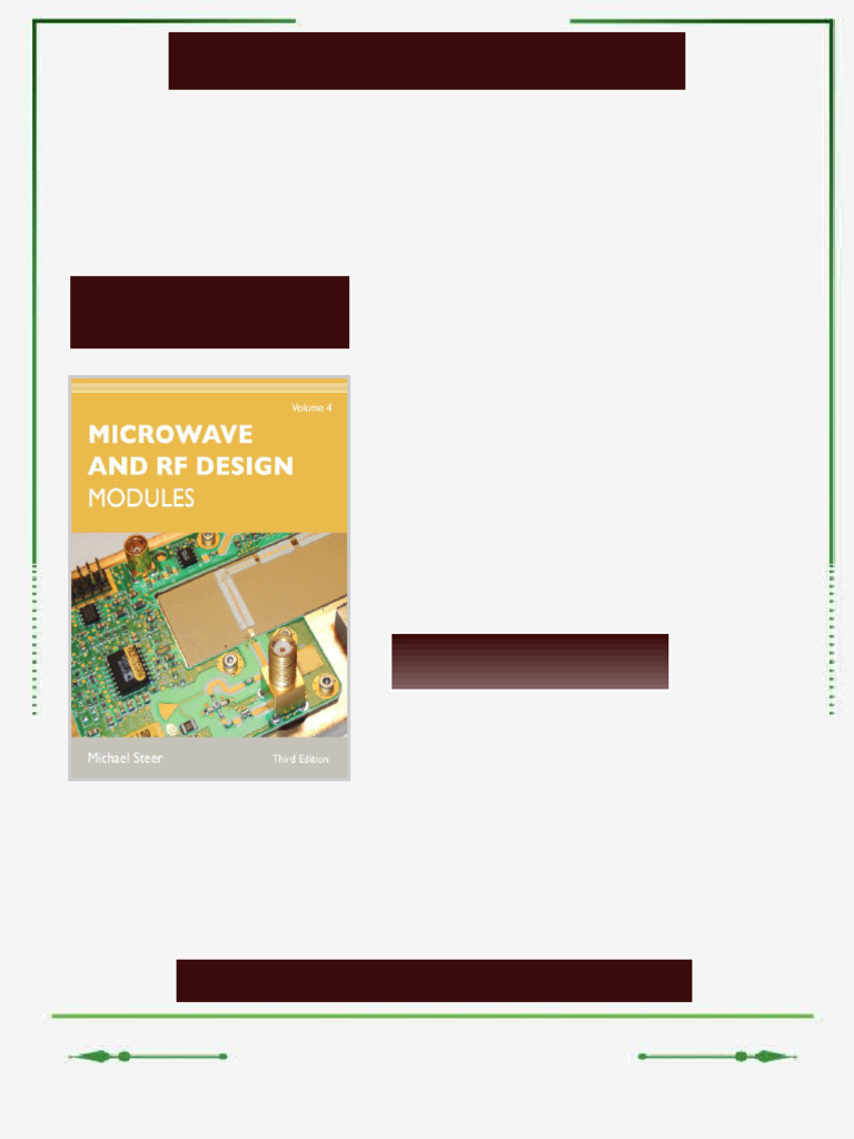 Microwave and RF Design Volume 4 Modules Michael Steer eBook latest ...