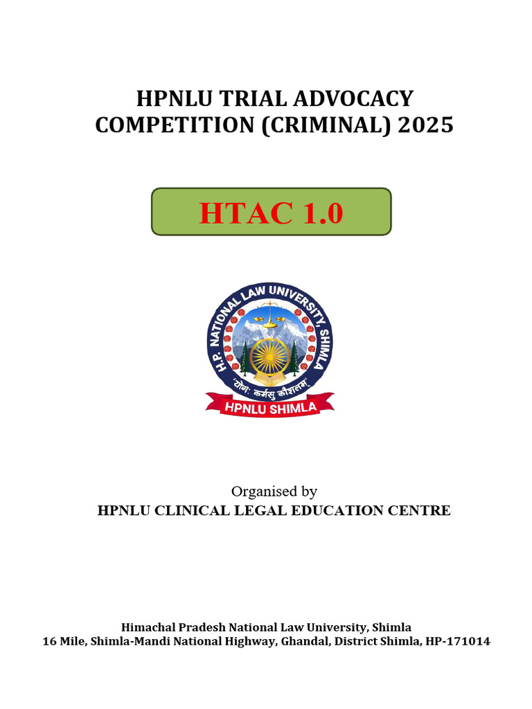 HTAC 1.0: Hpnlu Trial Advocacy Competition (Criminal) 2025 | PDF ...