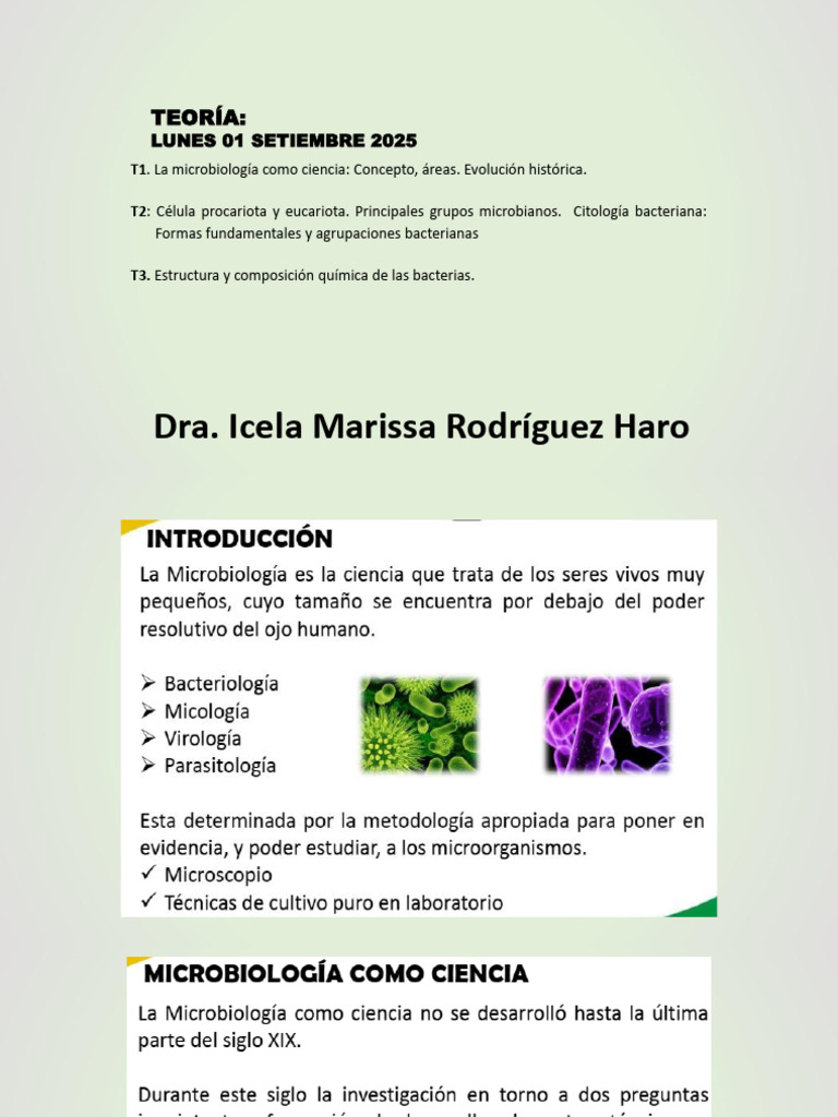 OVA TEORÍA - SEM 01 Mic-AgroInd. 2025-II (1) | PDF | Las bacterias ...