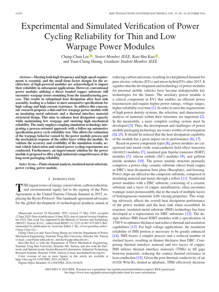 Experimental and Simulated Verification of Power Cycling Reliability ...