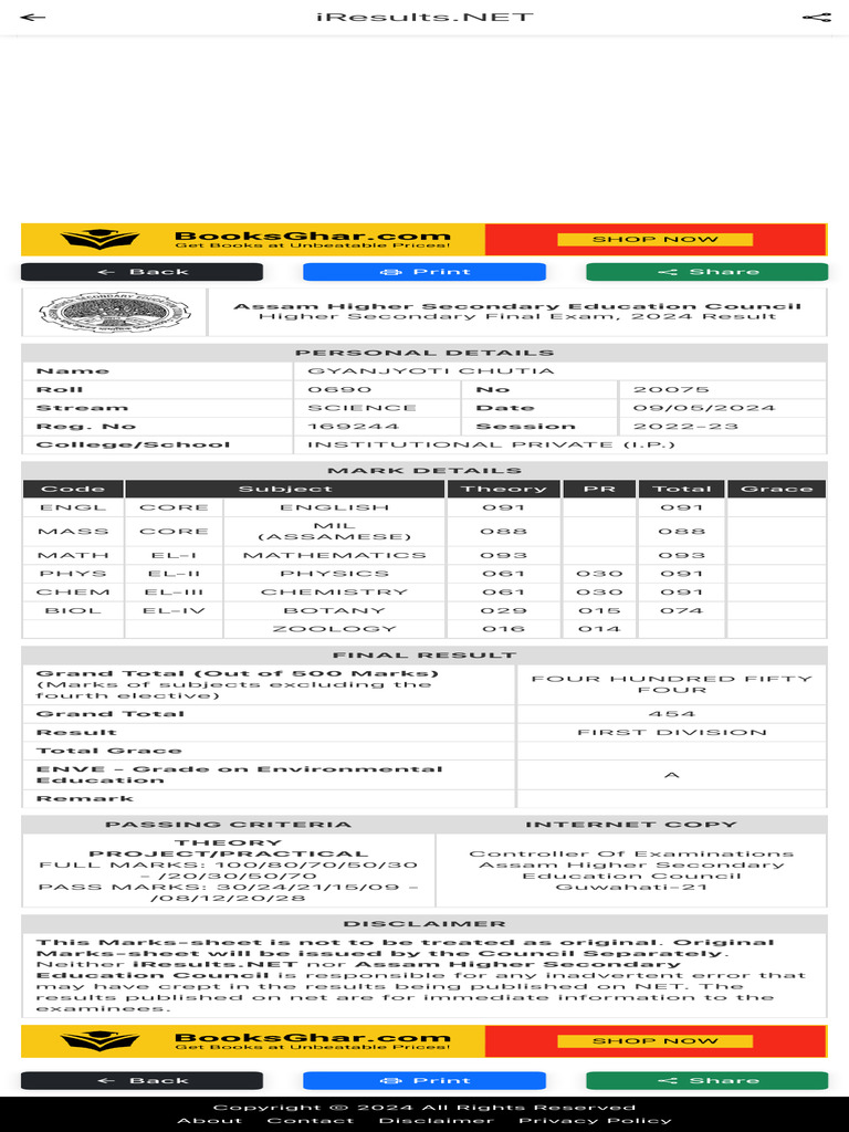 AHSEC Result 2024 – Assam Higher Secondary 2nd Year Result | PDF ...