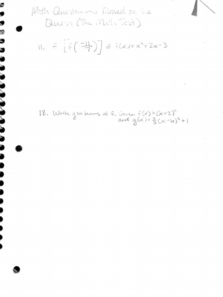 Math Quest Missed Questions | PDF