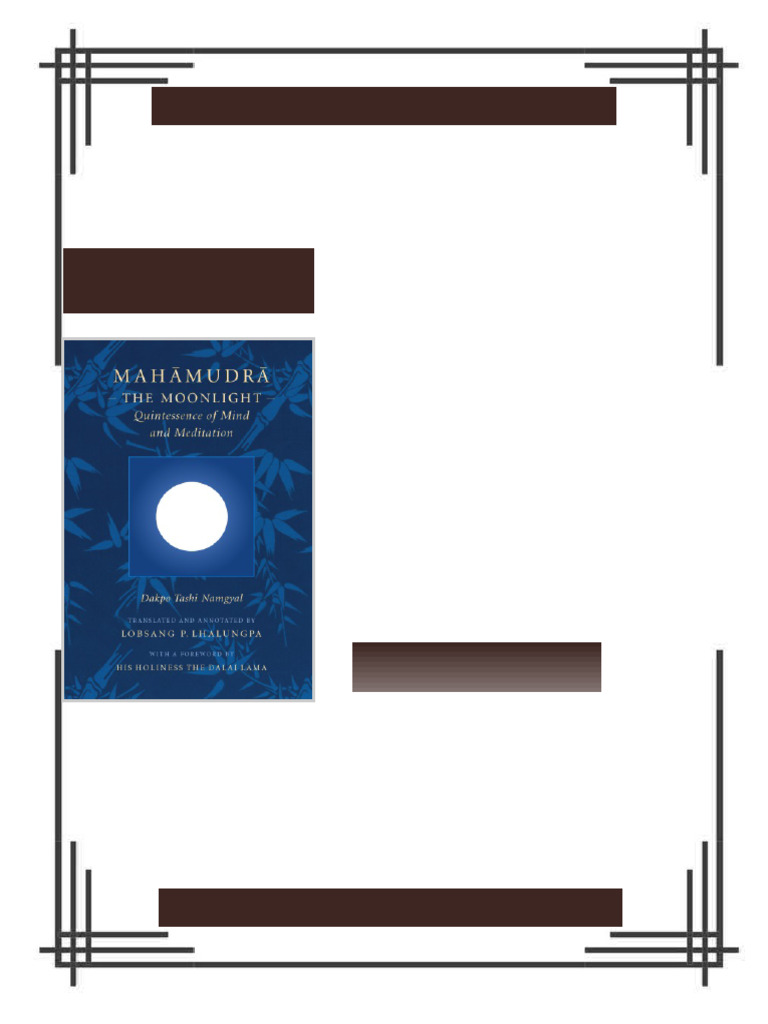 Mahamudra The Moonlight Quintessence of Mind and Meditation 2nd Edition ...