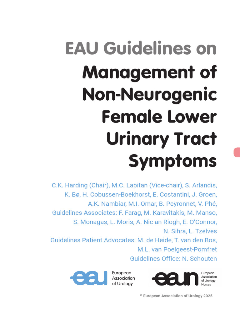 EAU Guidelines for Female LUTS Management | PDF | Urinary Incontinence ...