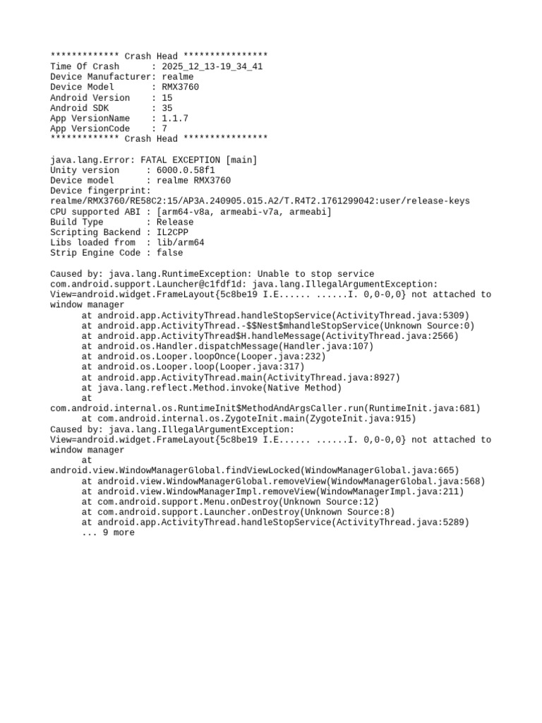 Realme RMX3760 Crash Log Analysis | PDF