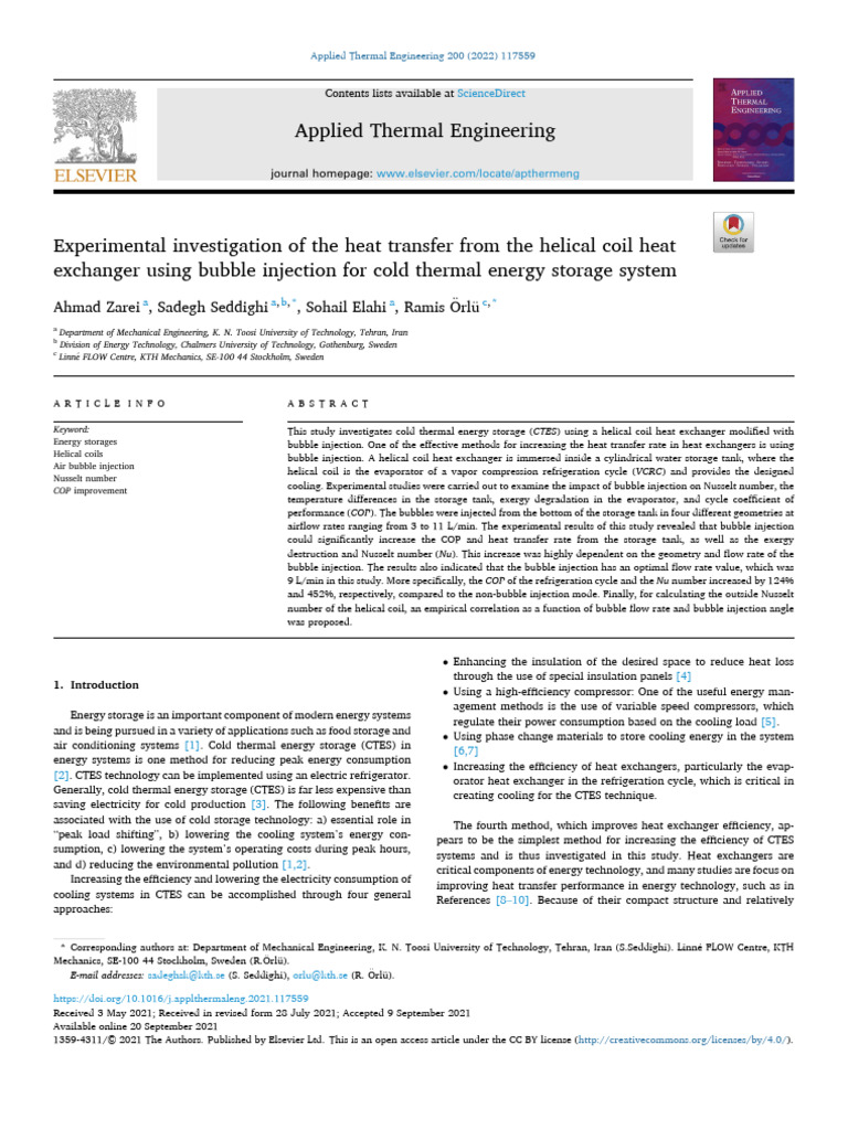 Experimental Investigation of The Heat Transfer From The Helical Coil ...