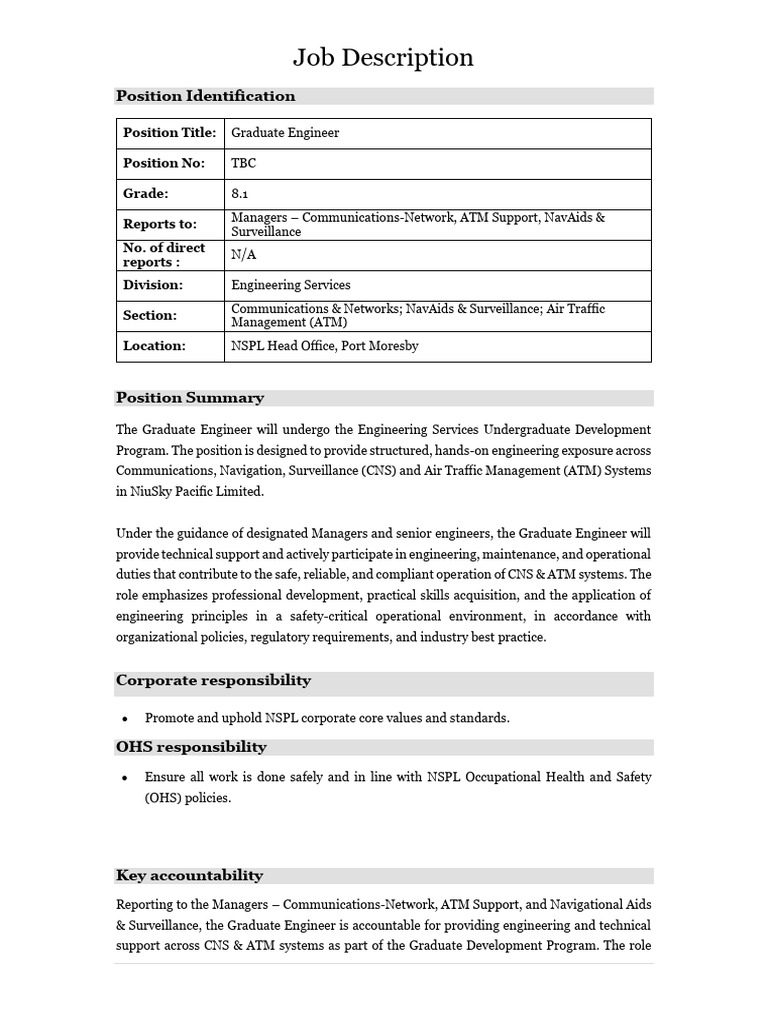 Job-Description-Graduate-Engineer | PDF | Communication | Engineering
