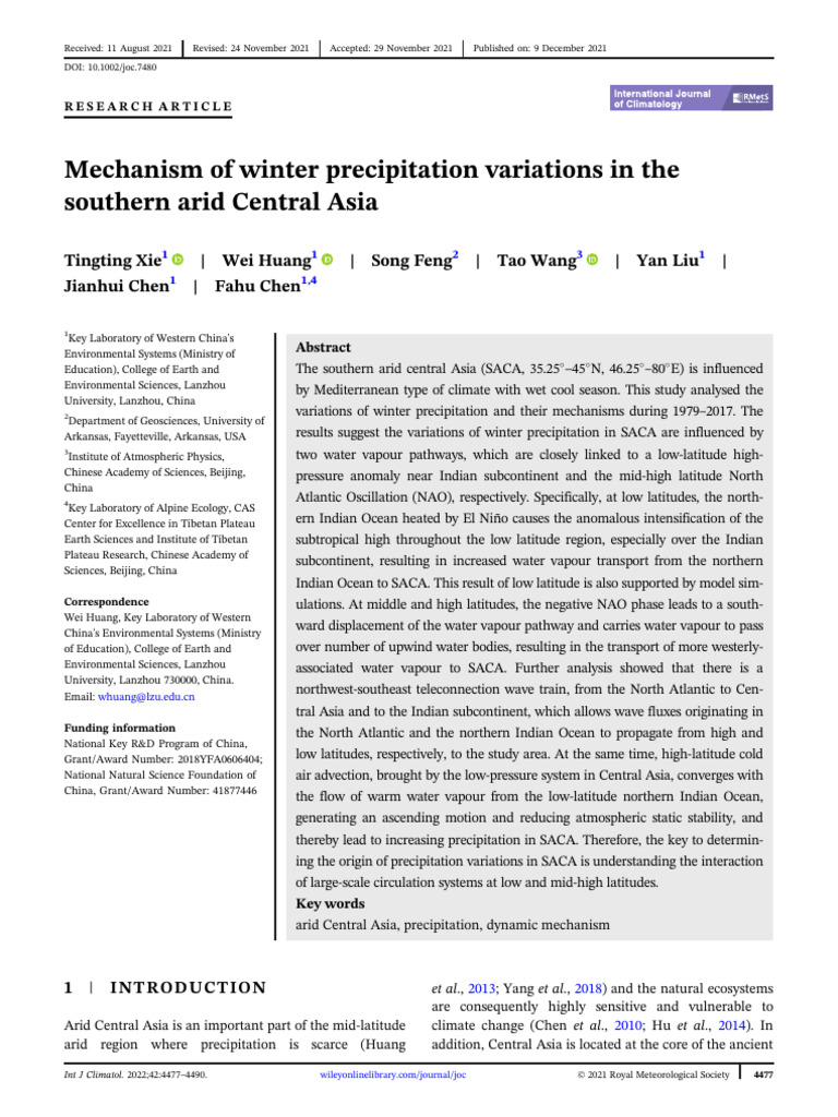 2winter Precipitation Variations | PDF | Sea Surface Temperature ...