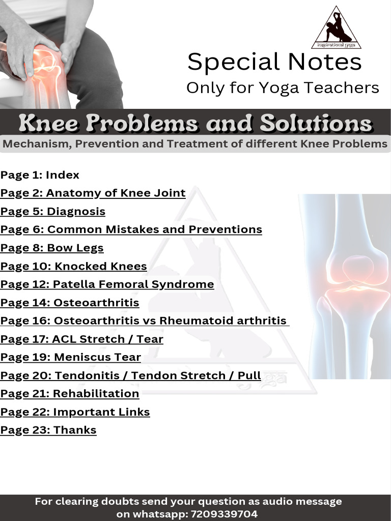 Knee Problems and Solutions Supernotes | PDF