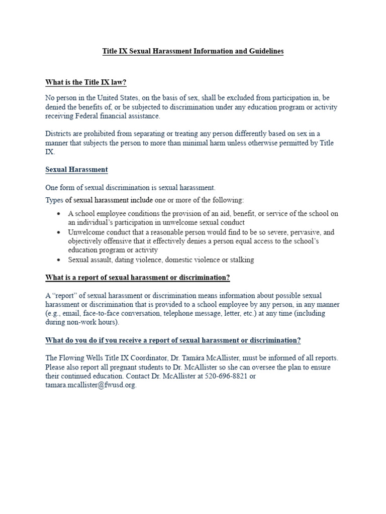 SY25.26Title IX Reference Sheet | PDF