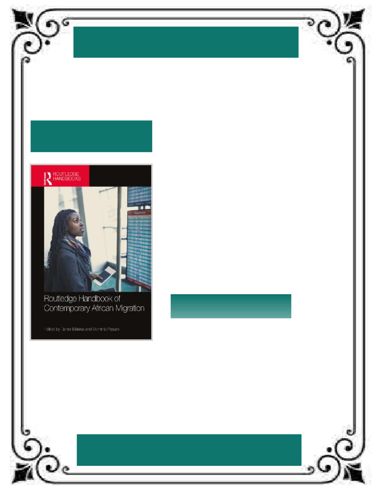 Routledge Handbook of Contemporary African Migration 1st Edition Daniel ...