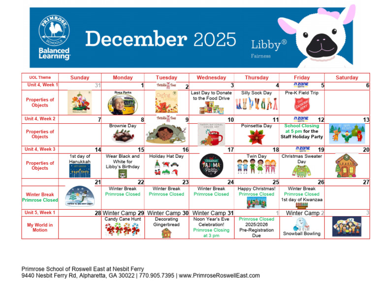 Primrose School Roswell East Events Calendar | PDF | Traditions ...