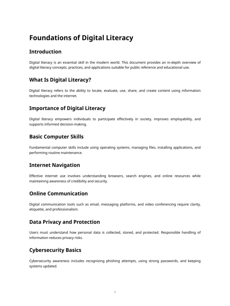 Understanding Digital Literacy Essentials | PDF