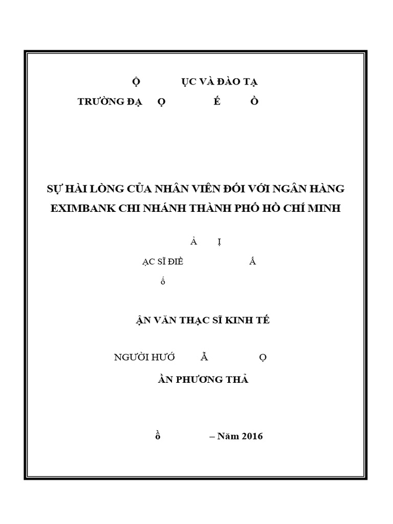 1. Su Hai Long Cua Nhan Vien Doi Voi Ngan Hang Eximbank Chi Nhanh Thanh ...