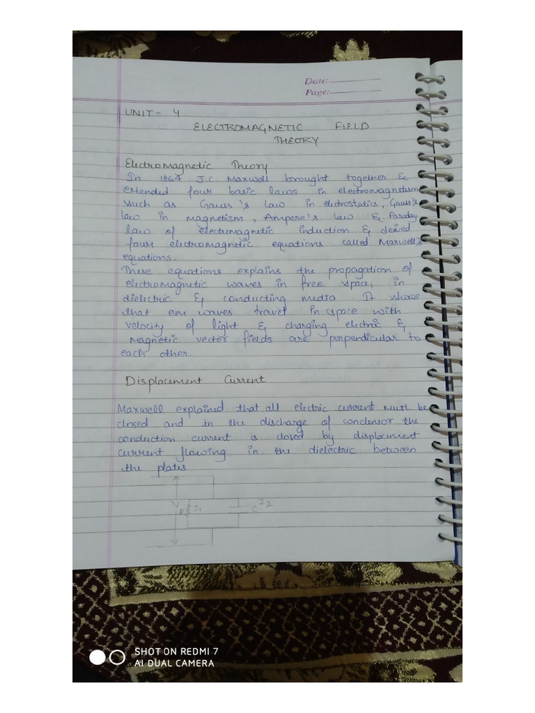 Electromagnetic Field Theory Handwritten Notes Unit 2 | PDF