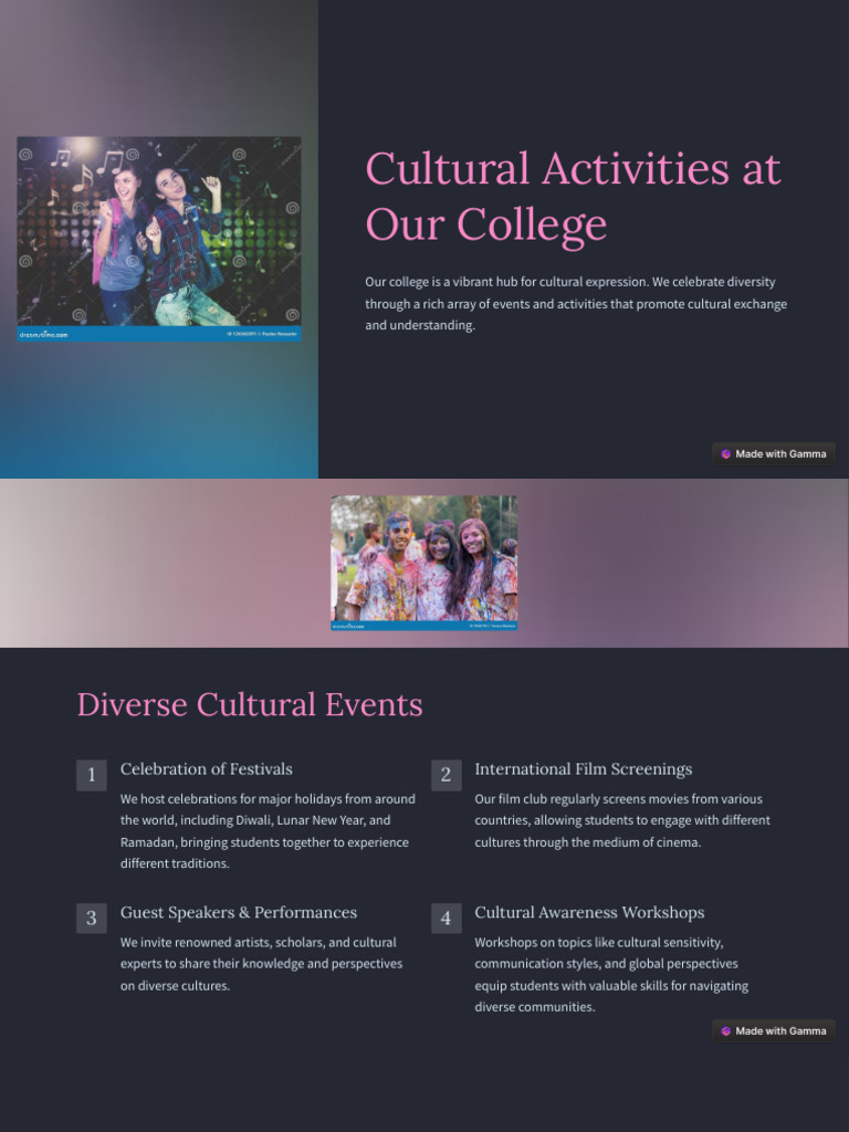 Cultural Activities at Our College | PDF | Crafts | Dances