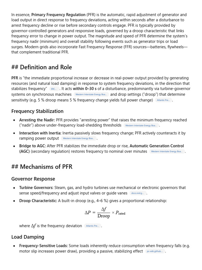 Understanding Primary Frequency Regulation | PDF | Electricity | Power ...
