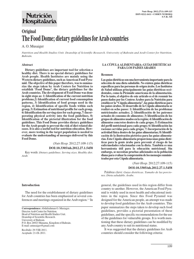 Food Dome Dietary Guidelines Arab | PDF | Obesidad | Enfermedades ...