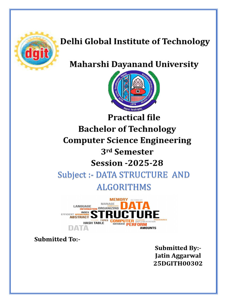 Data Structures & Algorithms Practical File | PDF