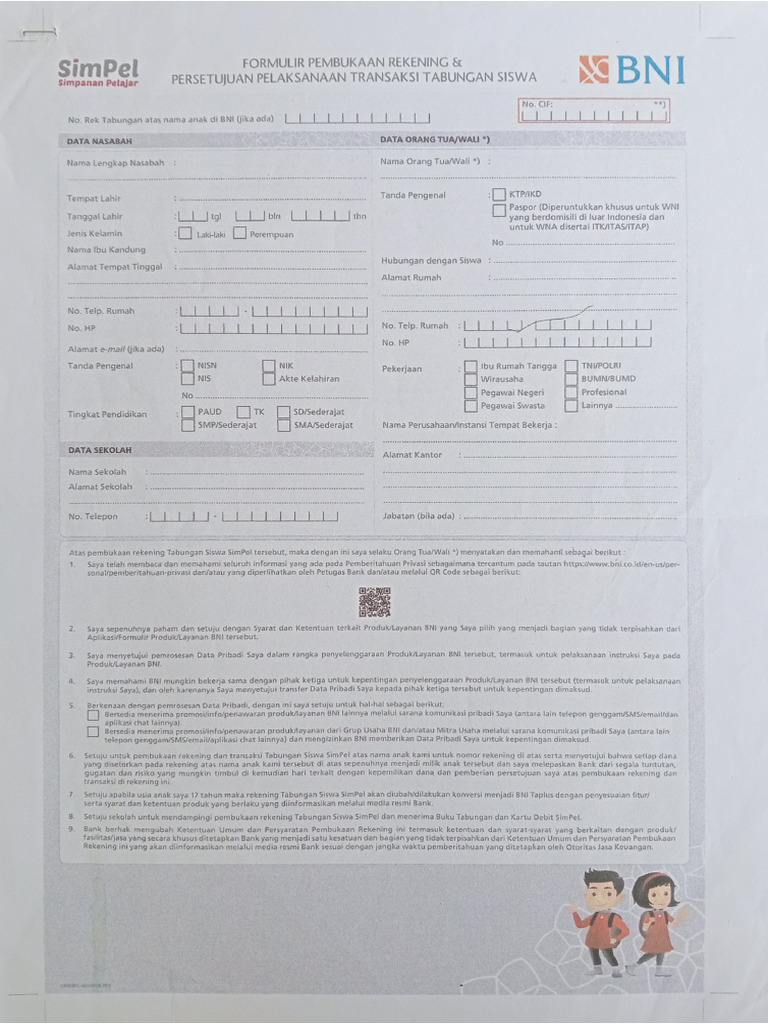Formulir Pembukaan Rekening & Persetujan Pelaksanaan Transaksi Tabungan ...