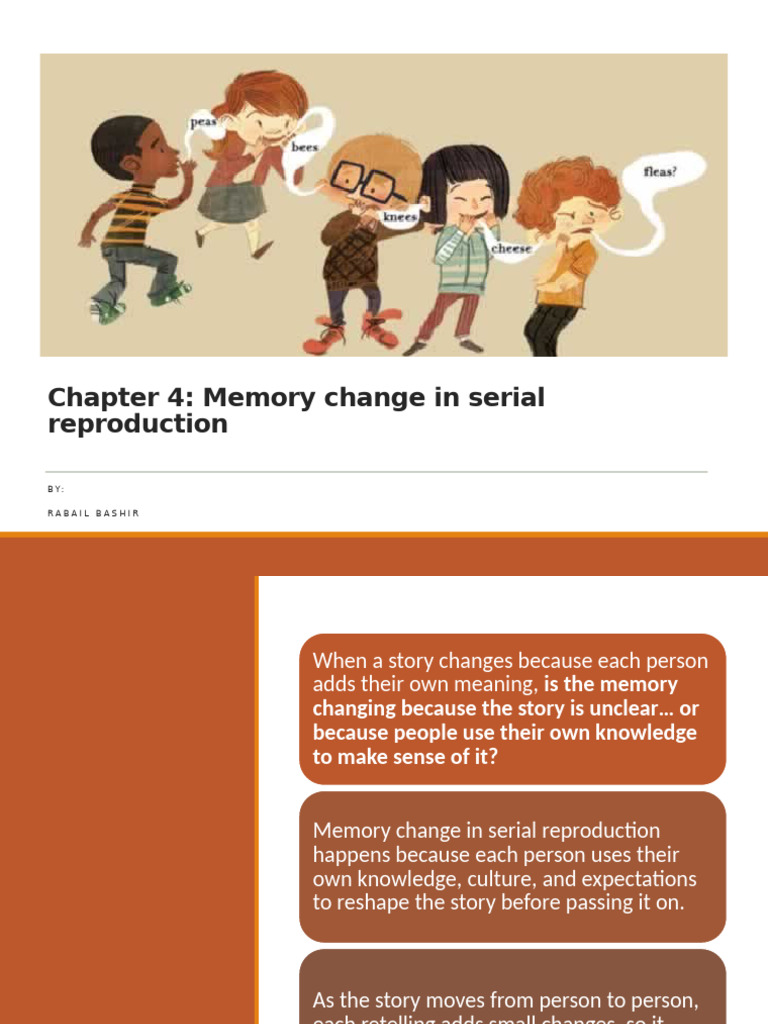 Memory Change in Serial Reproduction | PDF | Schema (Psychology) | Memory