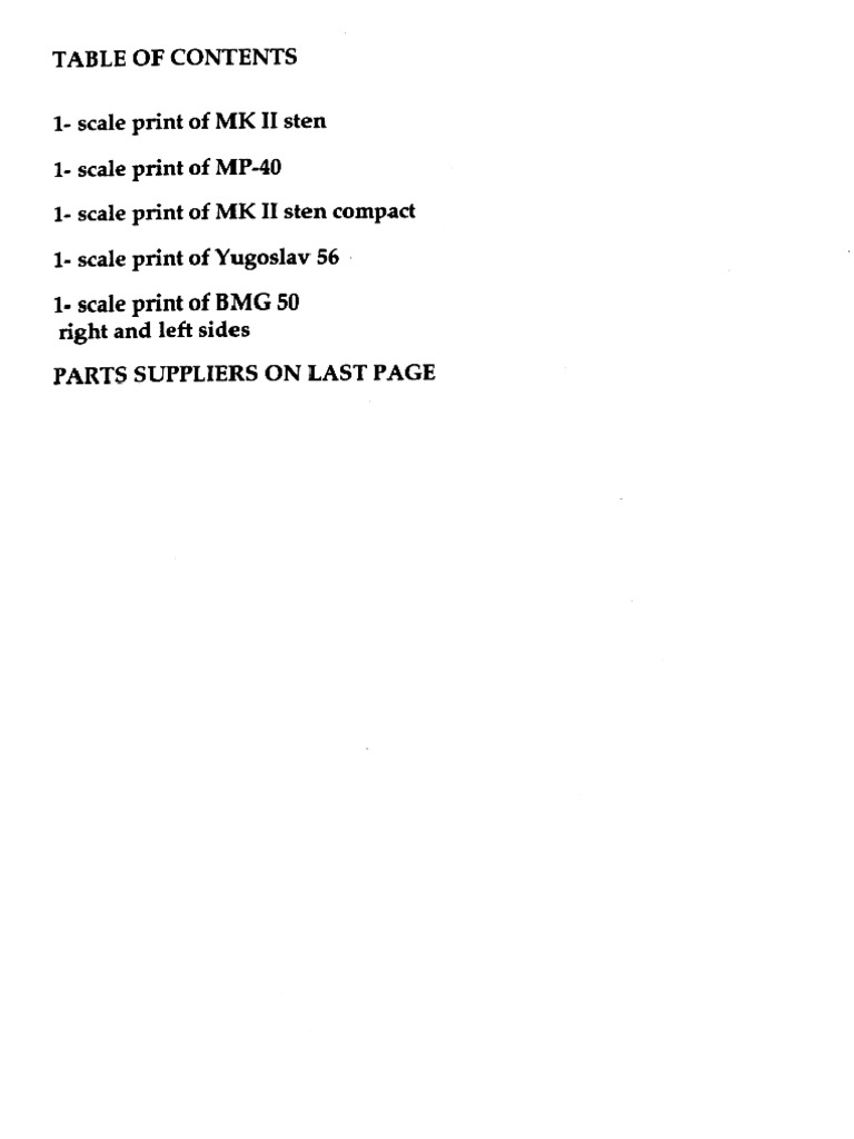 Blueprint - Sten MK II, MP-40, Yugo 56, Submachine Guns | PDF