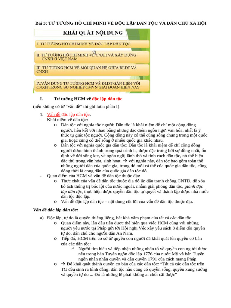 Ghi Chép Tư Tưởng HCM Bài 3 | PDF