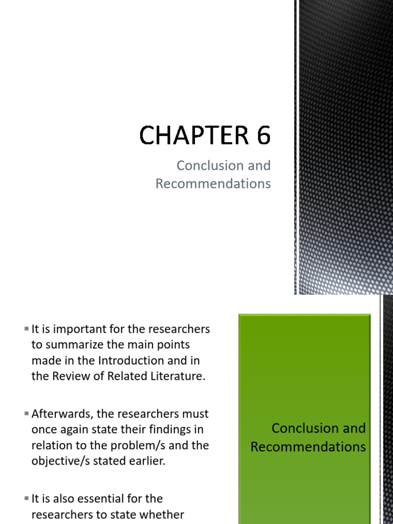 Conclusion and Recommendations | PDF
