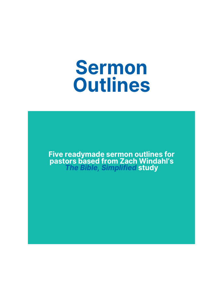 Sermon Outlines on Creation and Covenants | PDF | Jesus | Covenant ...