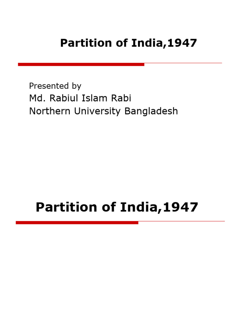 Partition of India: Key Events and Impact | PDF | Two Nation Theory ...