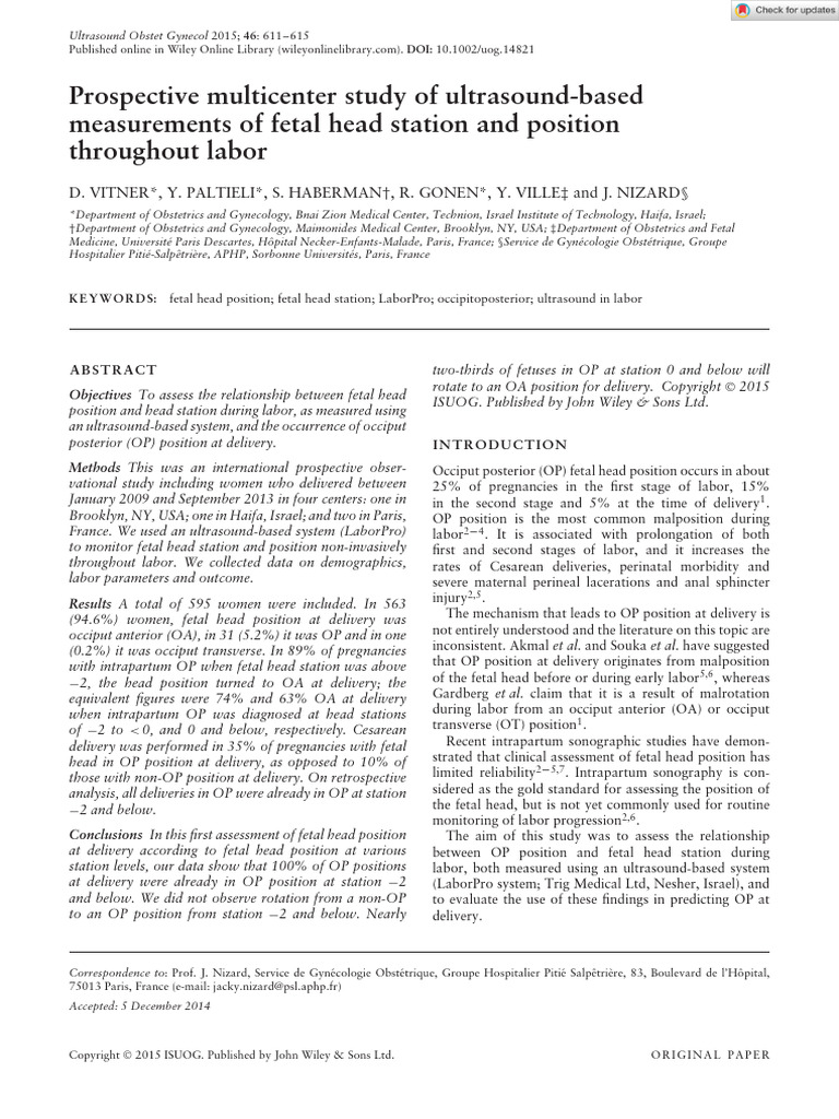 Vitner Et Al. - 2015 - Prospective Multicenter Study of Ultrasound ...