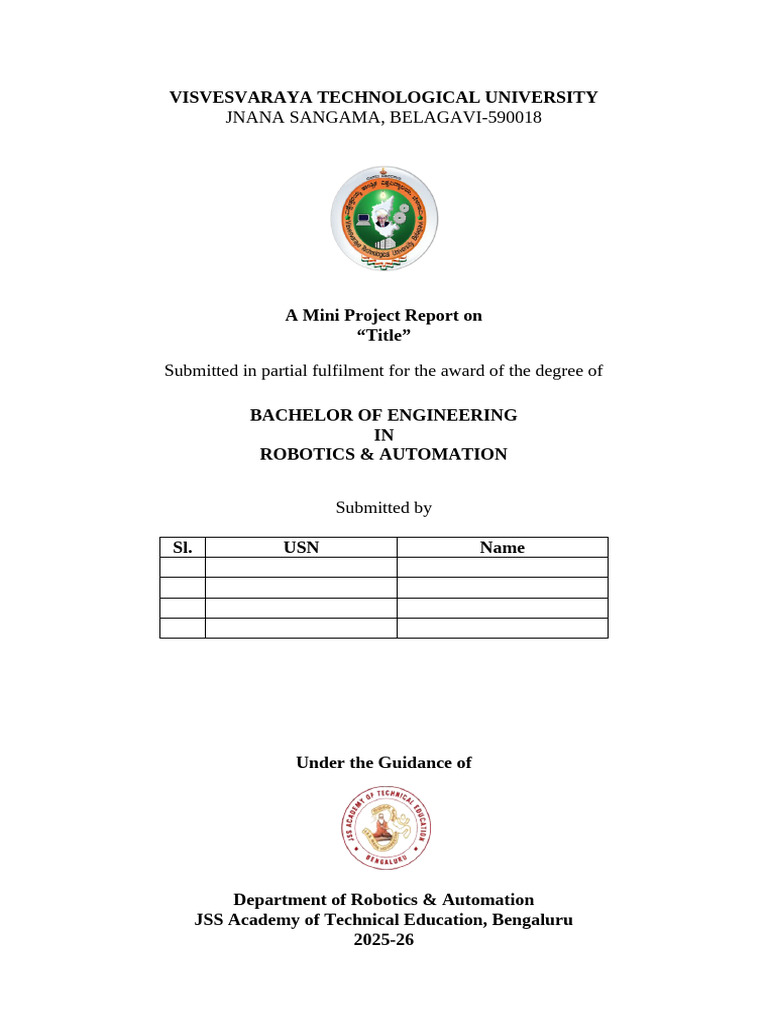 Mini Project Report Template | PDF
