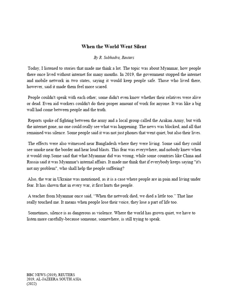 When The World Went Silent - 251101 - 131441 | PDF