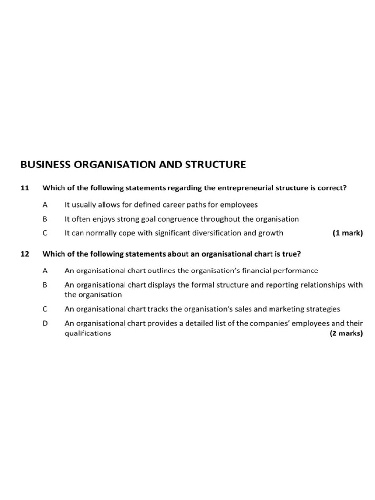 Business Organisation & Structure | PDF