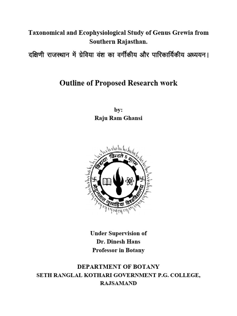 Sh. Rajuram Ghansi Ji Synopsis Final | PDF | Ethnobotany | Biology