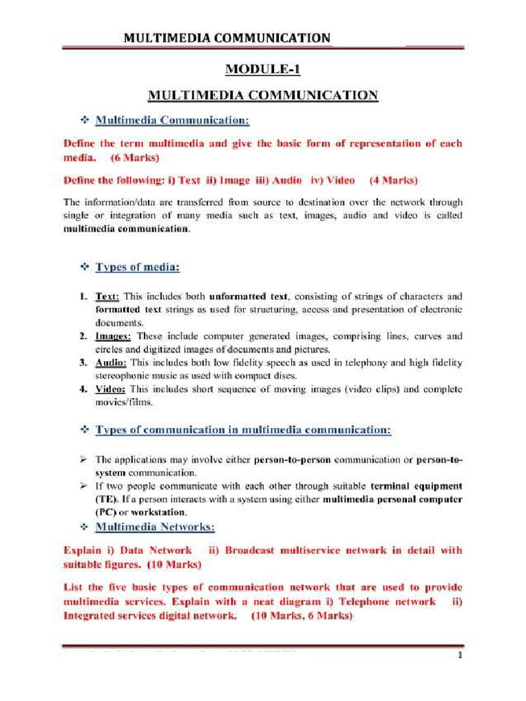 MMC Module 1 Material | PDF