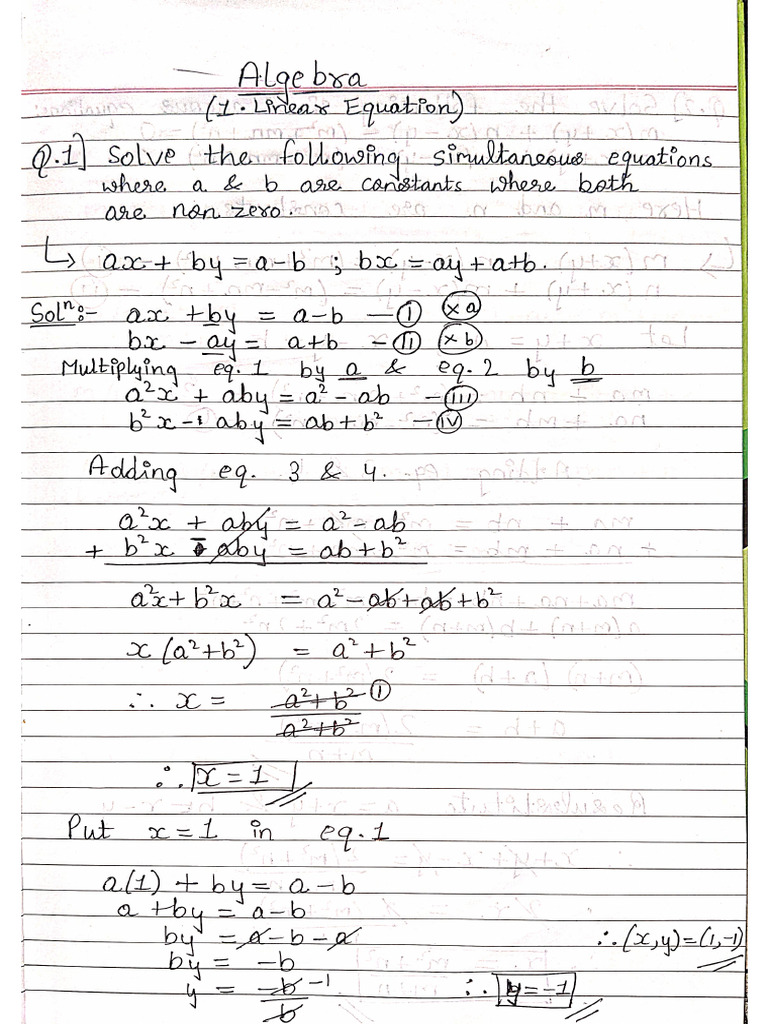 Algebra Solution Part 1 | PDF
