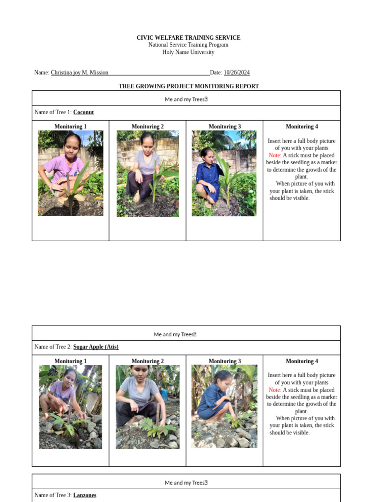 Tree Growth Monitoring Report 2024 | PDF | Trees | Pest (Organism)