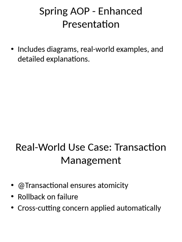Spring AOP Enhanced Presentation | PDF
