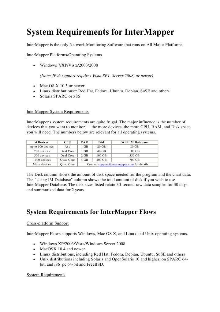 System Requirements For InterMapper | Download Free PDF | Operating ...