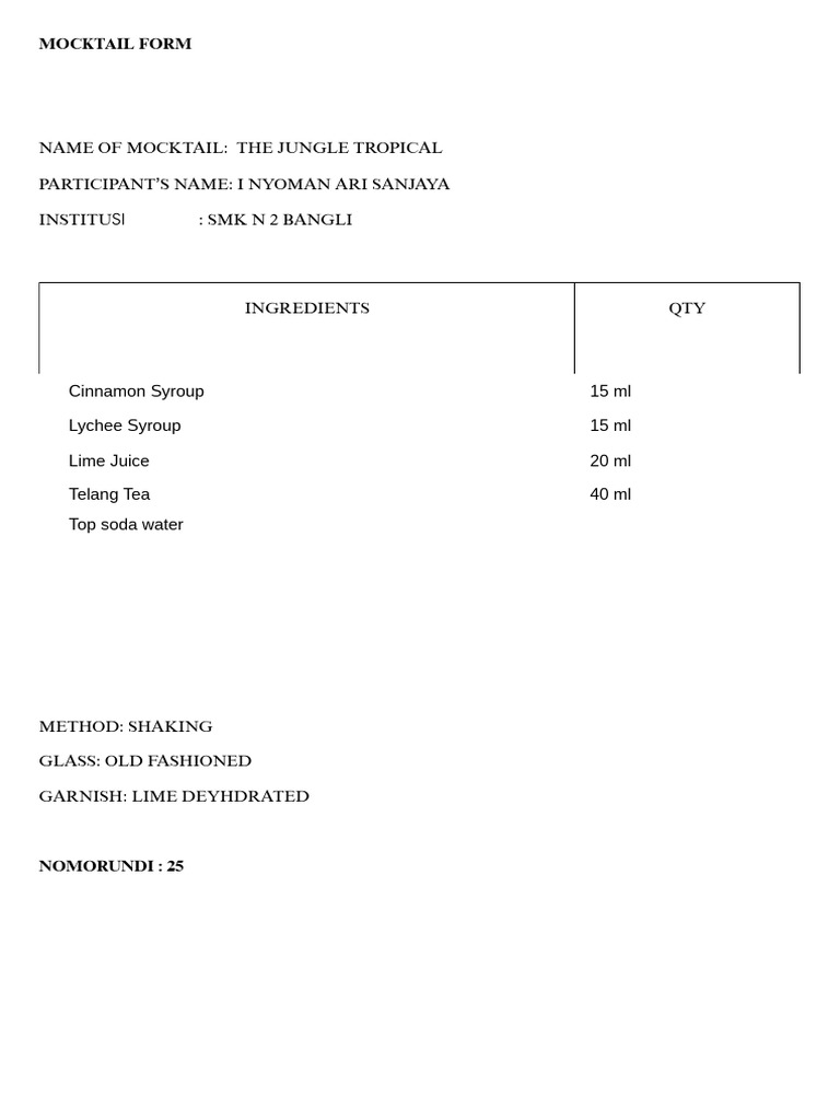 Form Recipe PDF | PDF